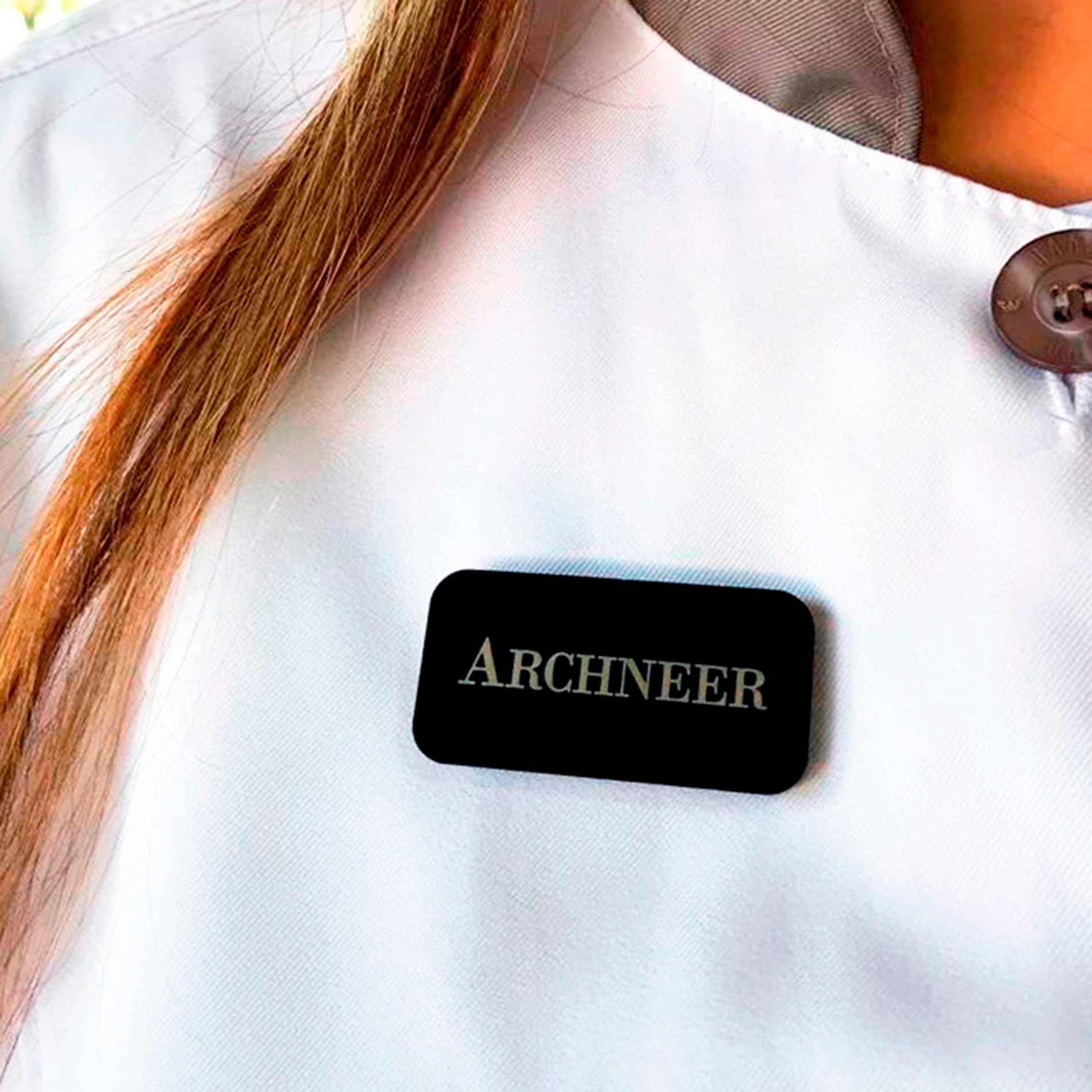 Crachá Personalizado - 2 Linha - Broche Boton Magnético - Acrílico